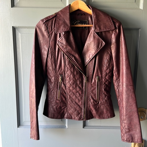 Guess | Jackets & Coats | Guess Faux Leather Biker Jacket | Poshmark